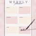 Pink Minimalist Weekly Planner/printable/digital Planner/pdf - Etsy