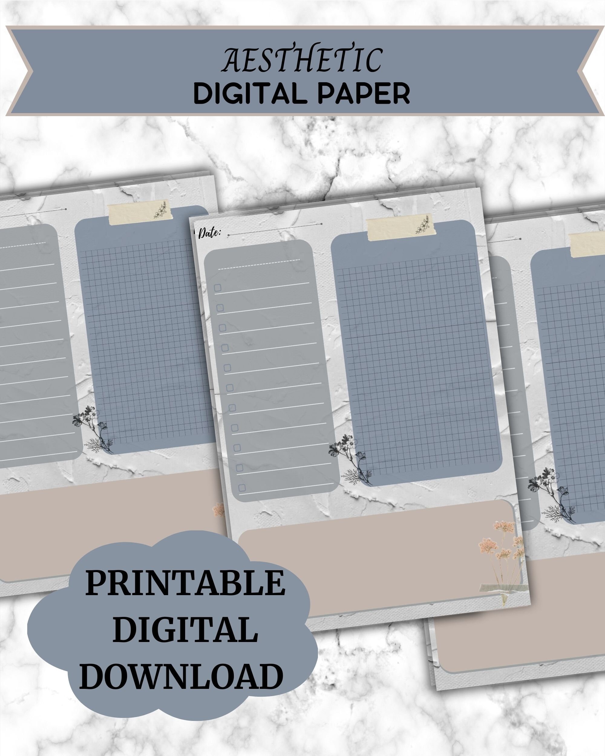 Aesthetic Digital Paper / Printable Planner/ Digital Planner / - Etsy
