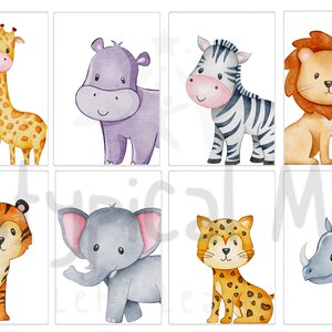 Safari Animals Flash Cards | Match, Say & Spell | Printable Montessori ...