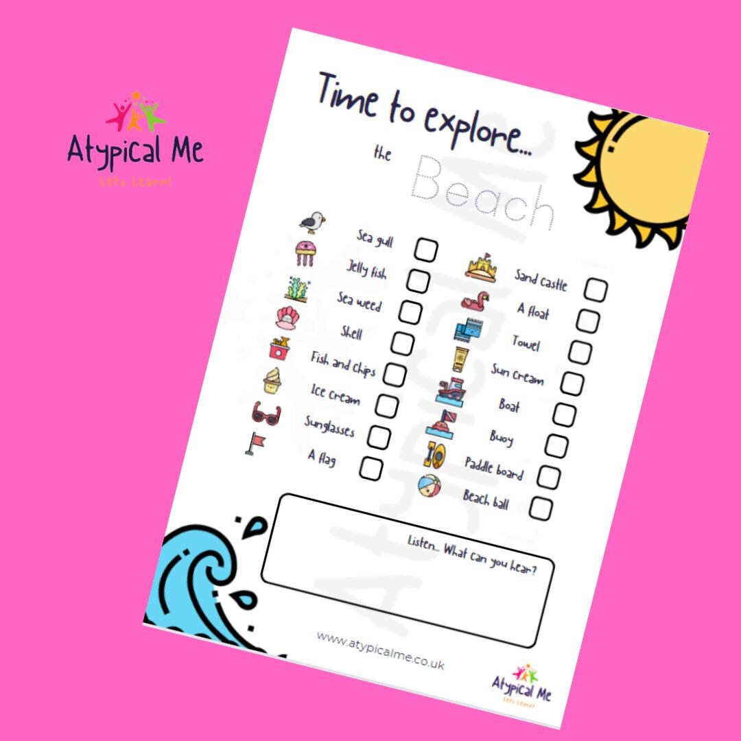 Beach Treasure Hunt Activity | Printable Checklist | ASD/SEN Friendly ...