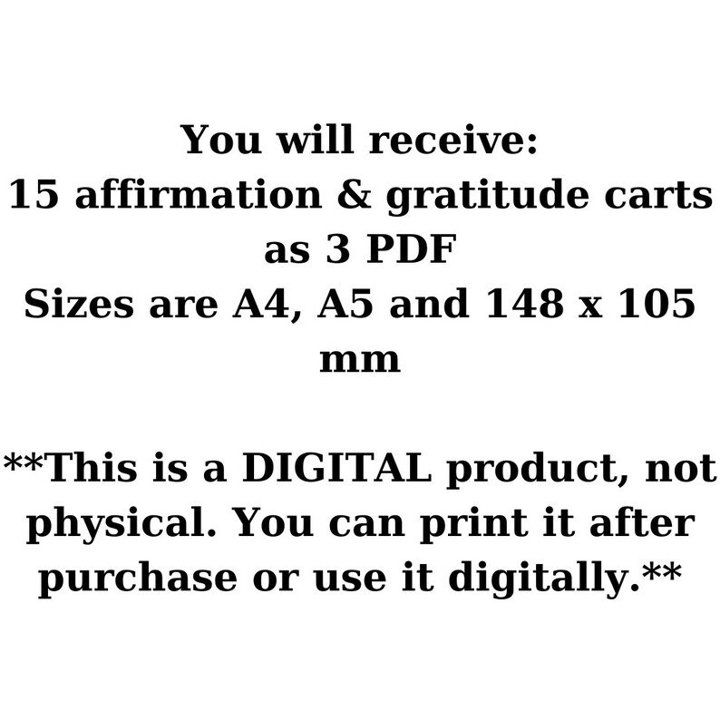 15 Affirmation Cards, Printable Pdf Affirmation Cards, Digital ...