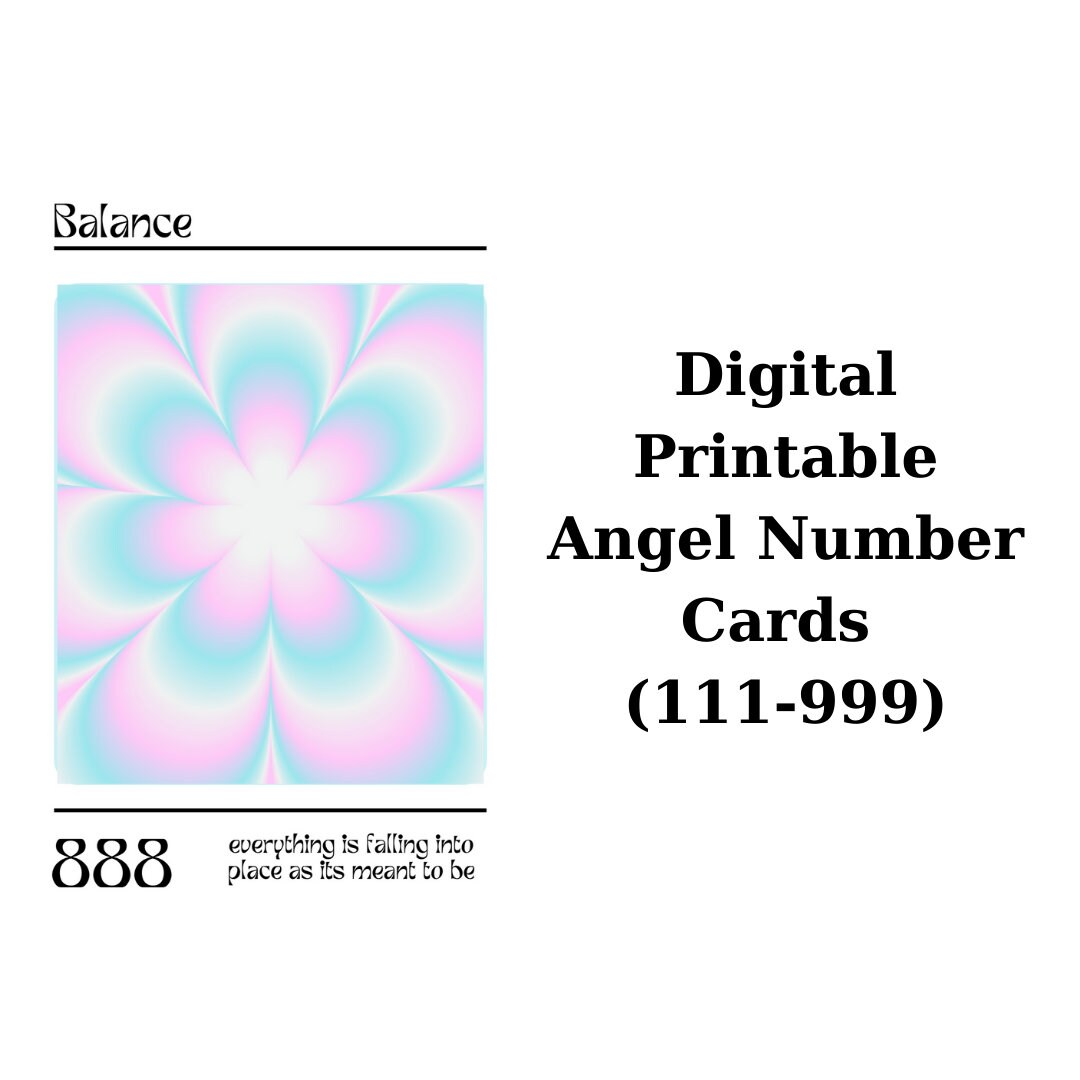Printable Angel Number Cards, Pdf Angel Number Cards, Angel Number ...