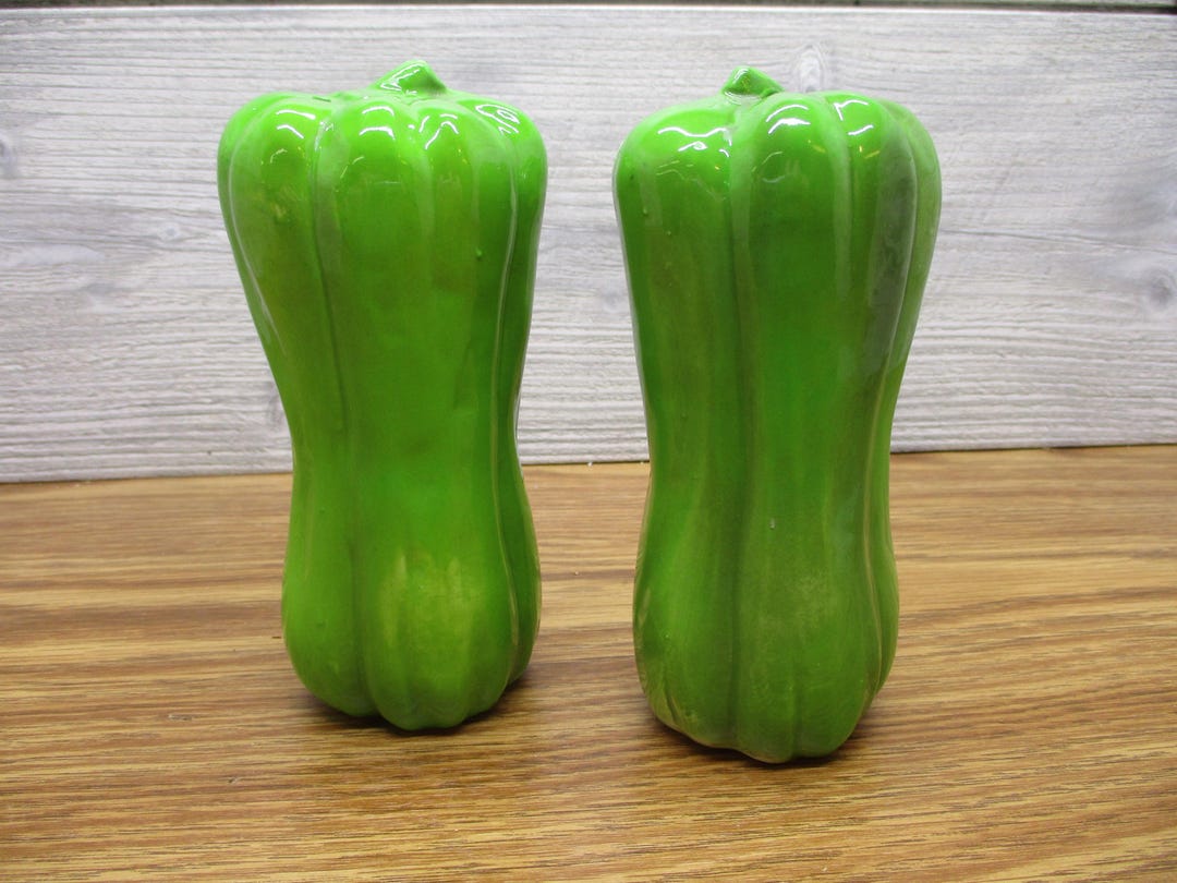Vintage Ceramic Green Pepper Salt & Pepper Shakers – Japan, 1970s ...