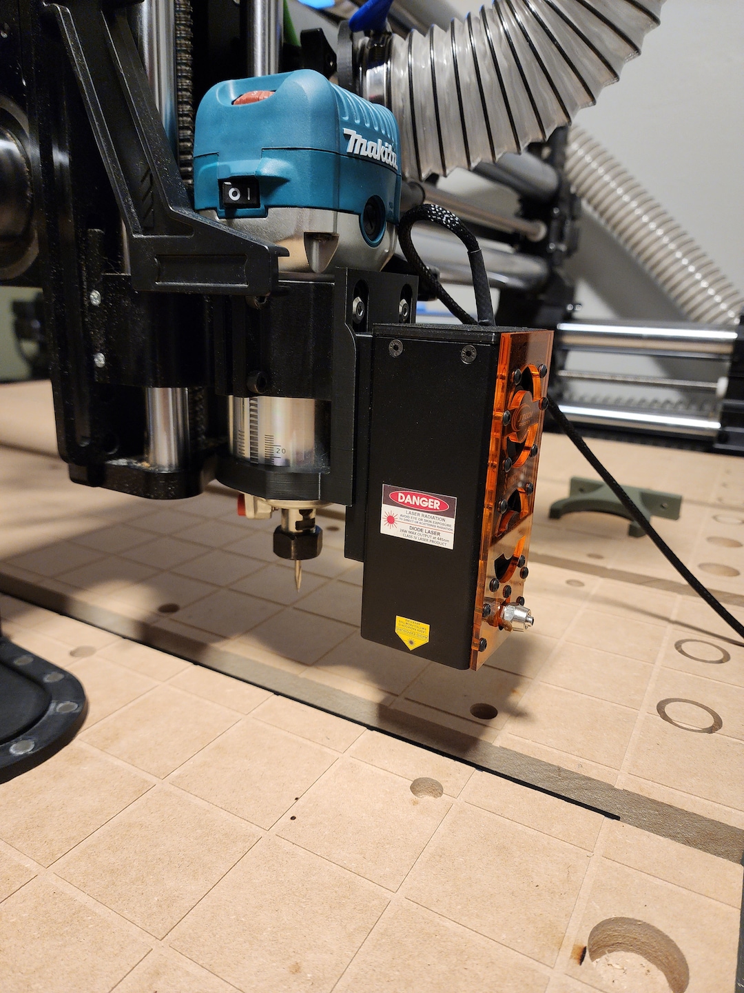 Dustsnap Digital STL Laser Mount With Quick-disconnect for J-tech 24w & Onefinity CNC (Z-16 and ...