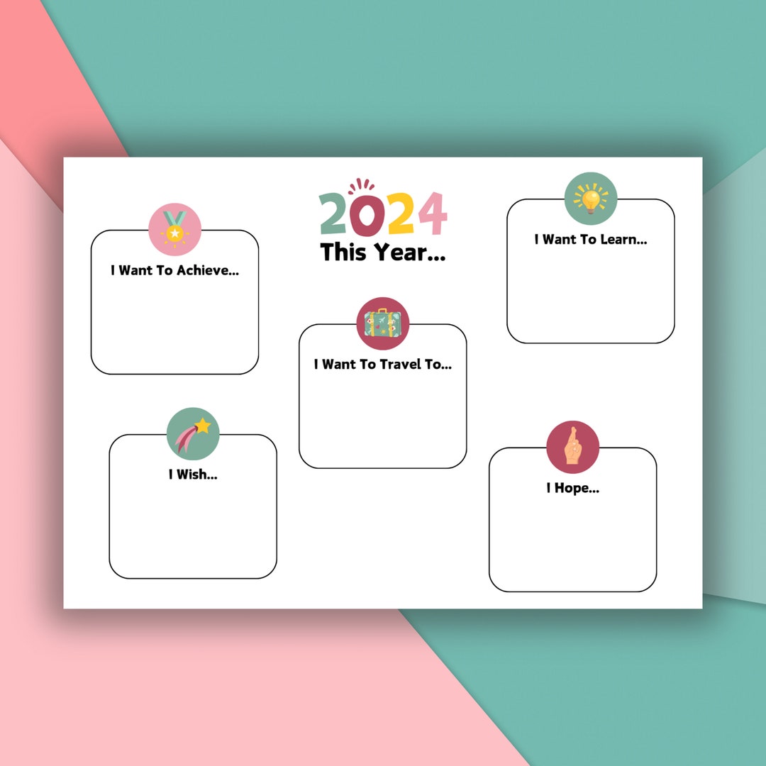 New Year's Resolutions 2024 Instant Download - Etsy UK