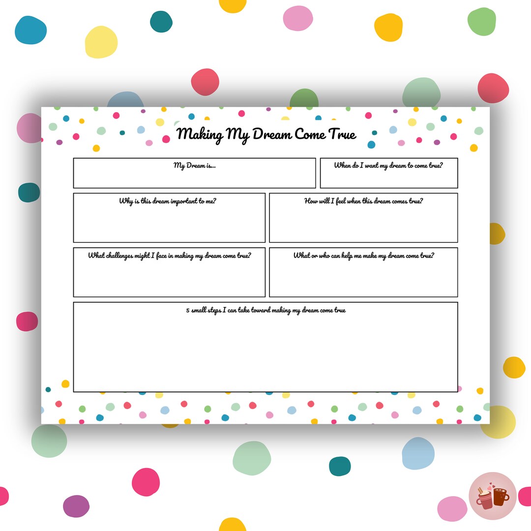 Goal Planner for Kids including A Worksheet Guide Make My Dream Come ...