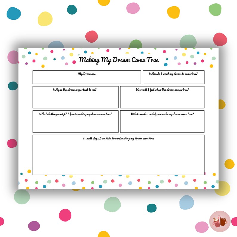 Goal Planner for Kids including A Worksheet Guide Make My Dream Come ...