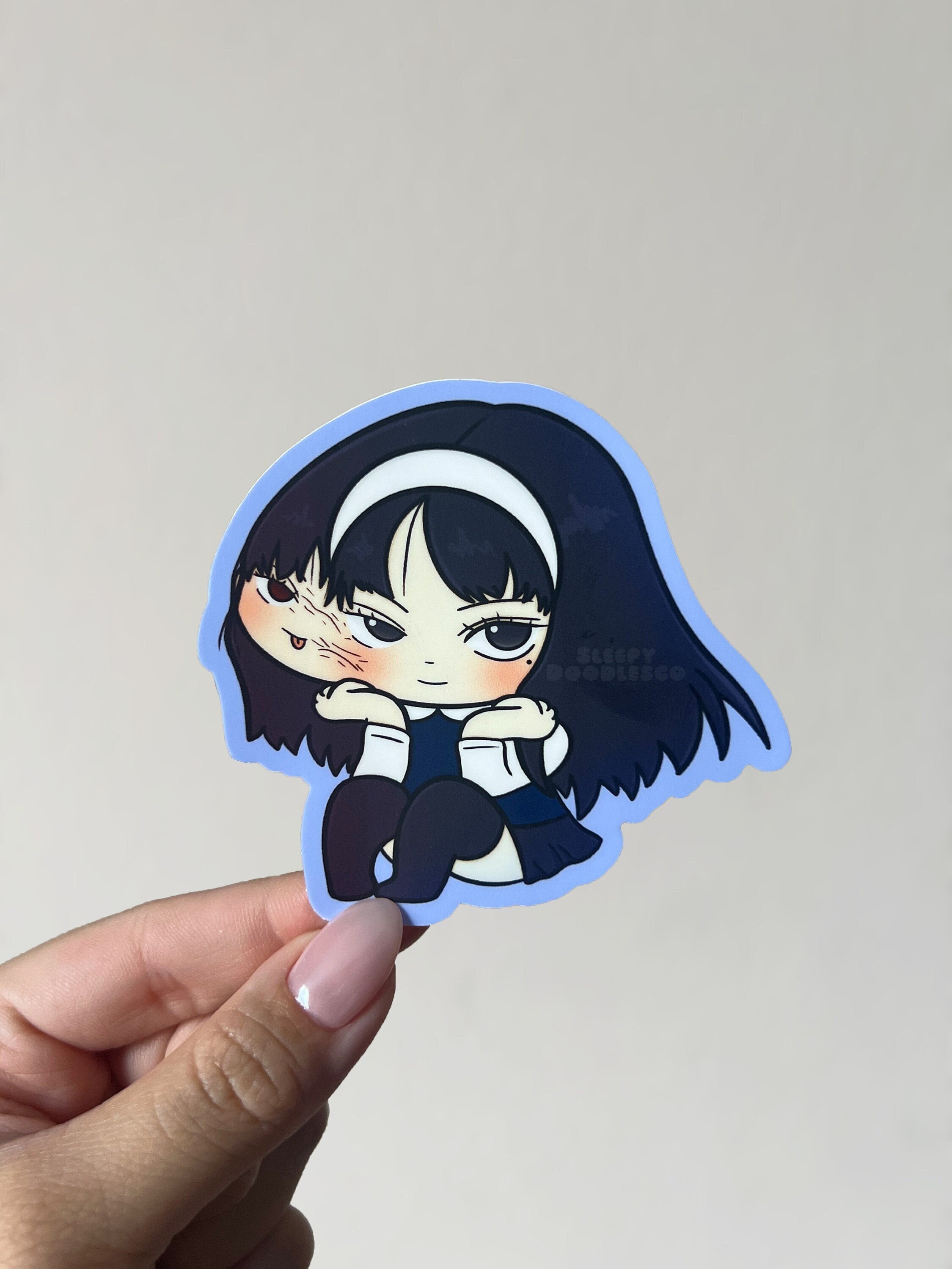 Cute Chibi Two Faced Anime Girl Student Vinyl Sticker - Etsy