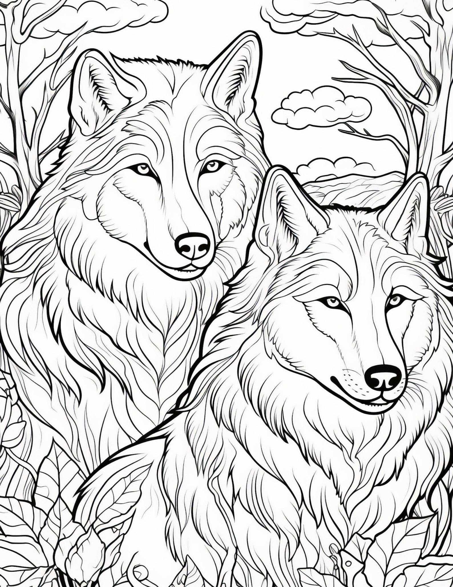 Wolves Coloring Pages, Coloring Pages, Adult Coloring, Kids Coloring ...