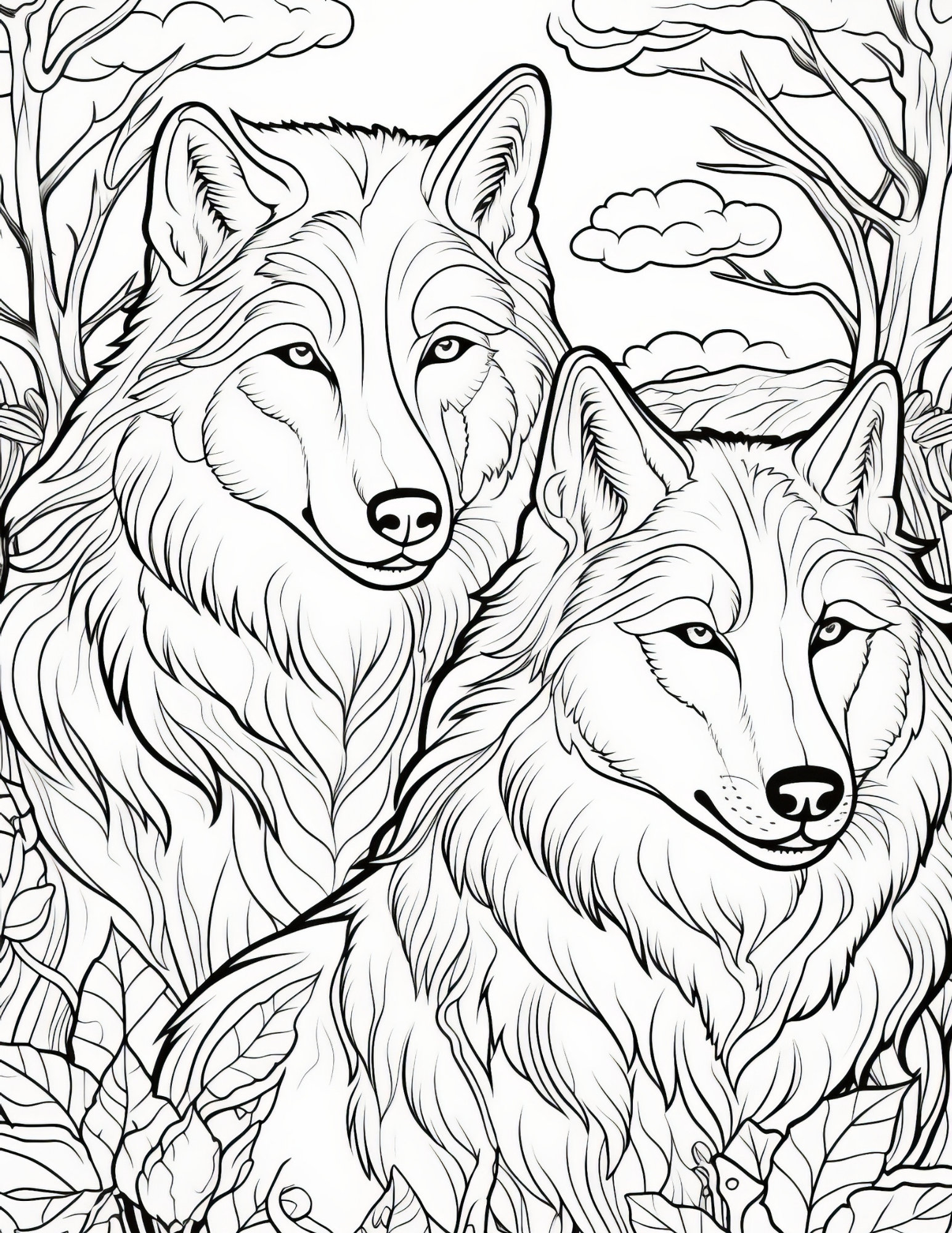 Wolves Coloring Pages, Coloring Pages, Adult Coloring, Kids Coloring ...