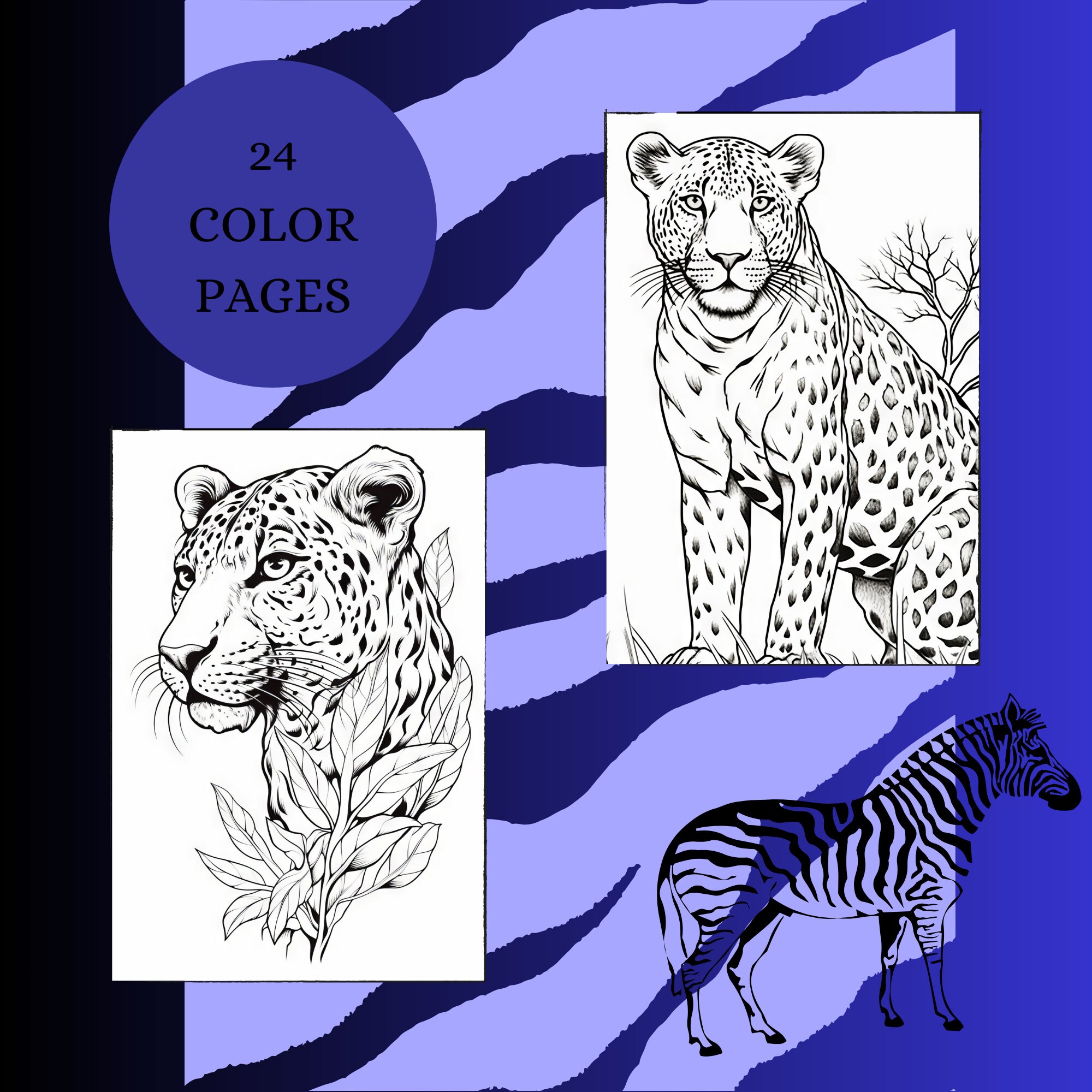 Wild Animal Color Sheets, Adult Coloring, Animal Color Pages, PDF ...