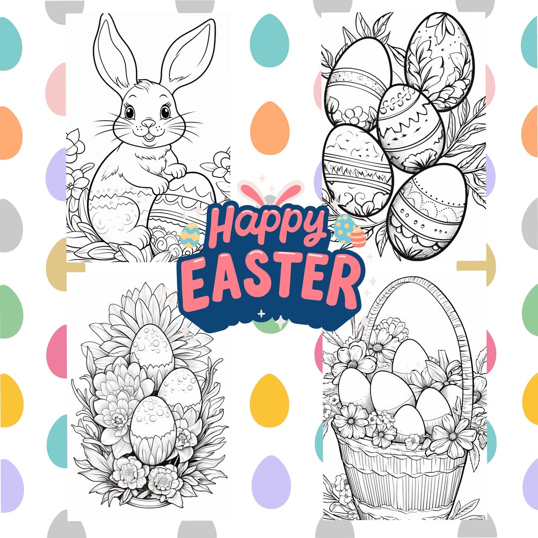 Easter Coloring Sheets, Coloring, Kids Color Sheets, PDF, Digital ...