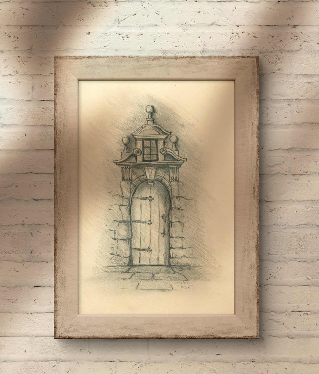 Vintage Beige Drawing, Digital Download, Charcoal Sketch, Pencil ...