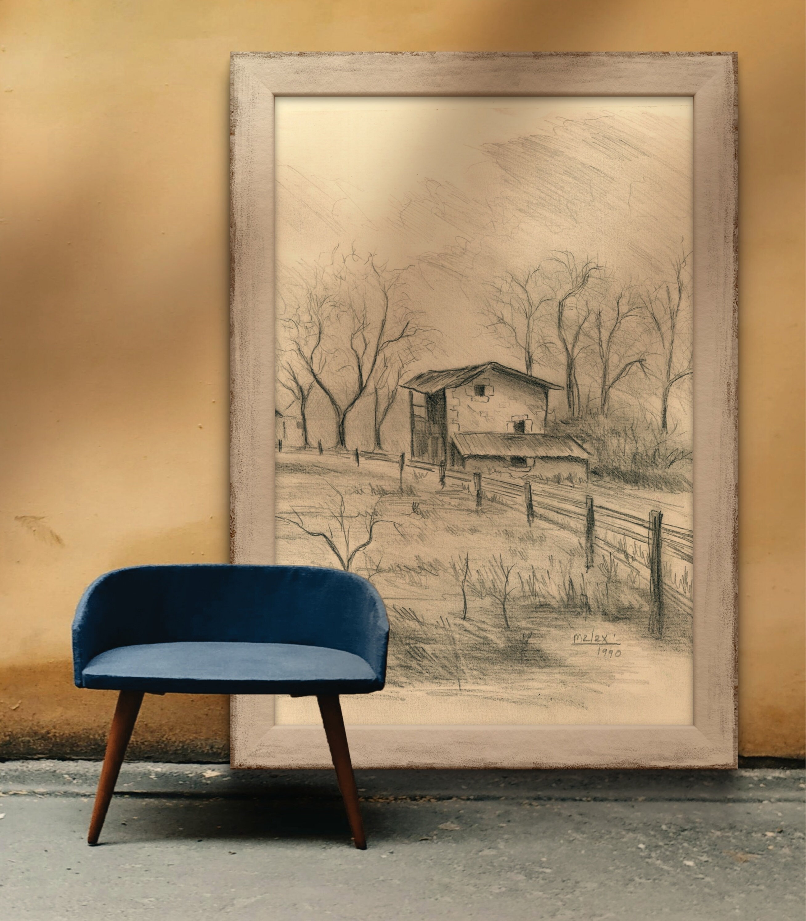 Vintage Beige Drawing, Digital Download, Charcoal Sketch, Pencil ...