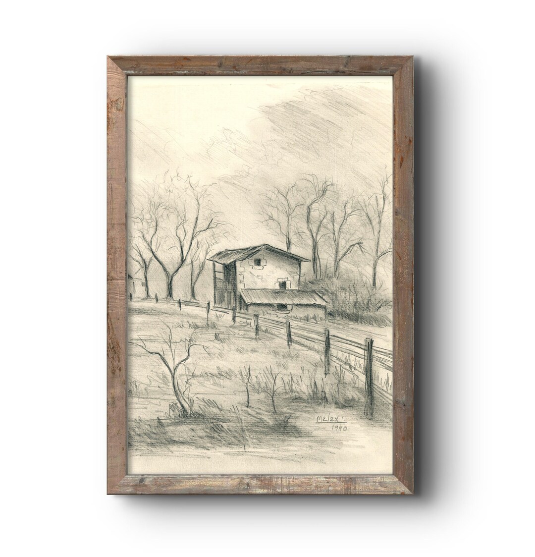 Vintage Beige Drawing, Digital Download, Charcoal Sketch, Pencil ...