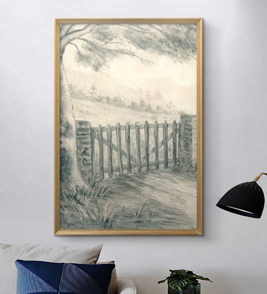 Vintage Beige Drawing, Digital Download, Charcoal Sketch, Pencil ...