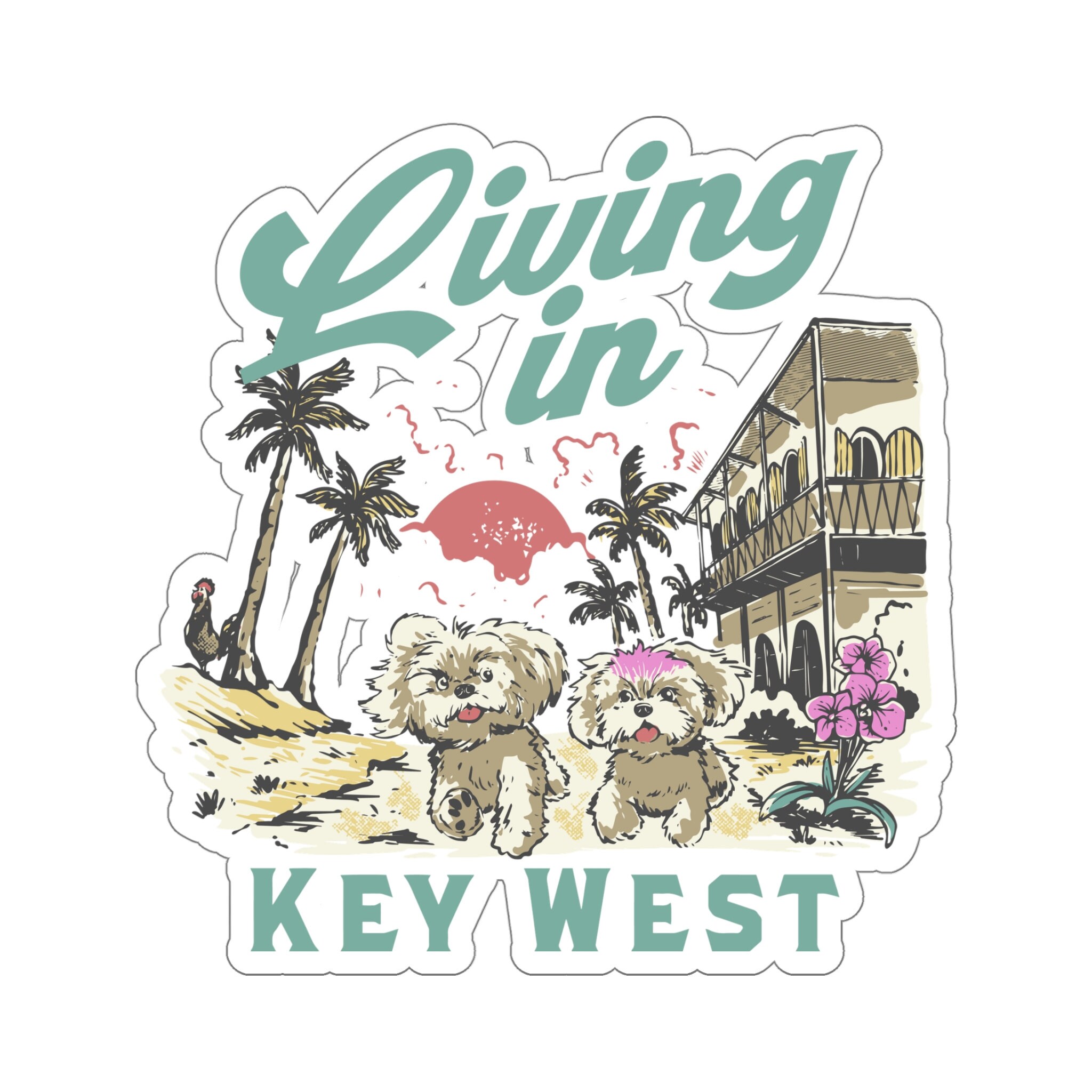 Key West, Sticker, Living in Key West, Kiss-cut Stickers - Etsy