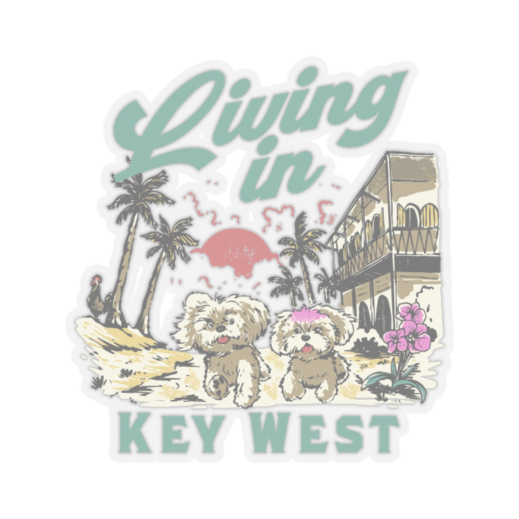 Key West, Sticker, Living in Key West, Kiss-cut Stickers - Etsy