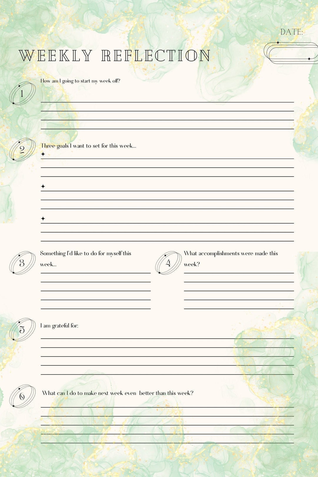 Weekly Reflection Printable - Etsy