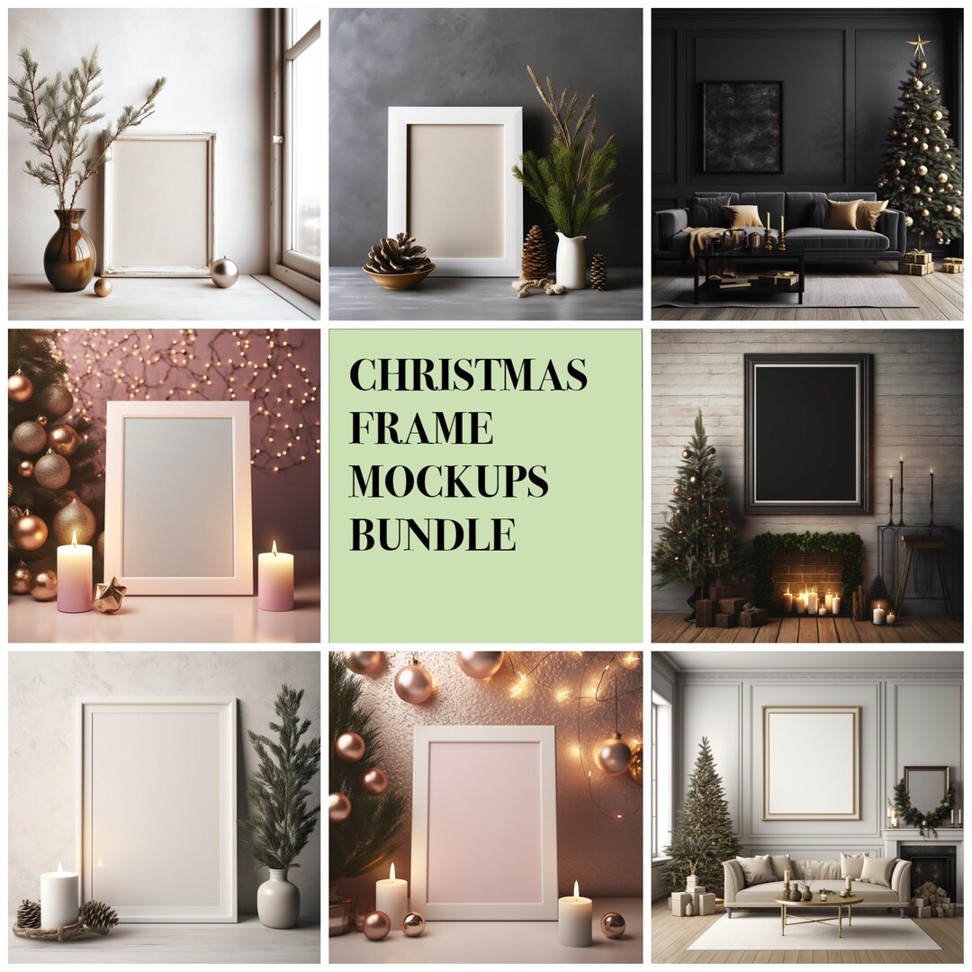 40 Christmas Holiday Interior Mockups Frame Mock up Bundle Mock up ...