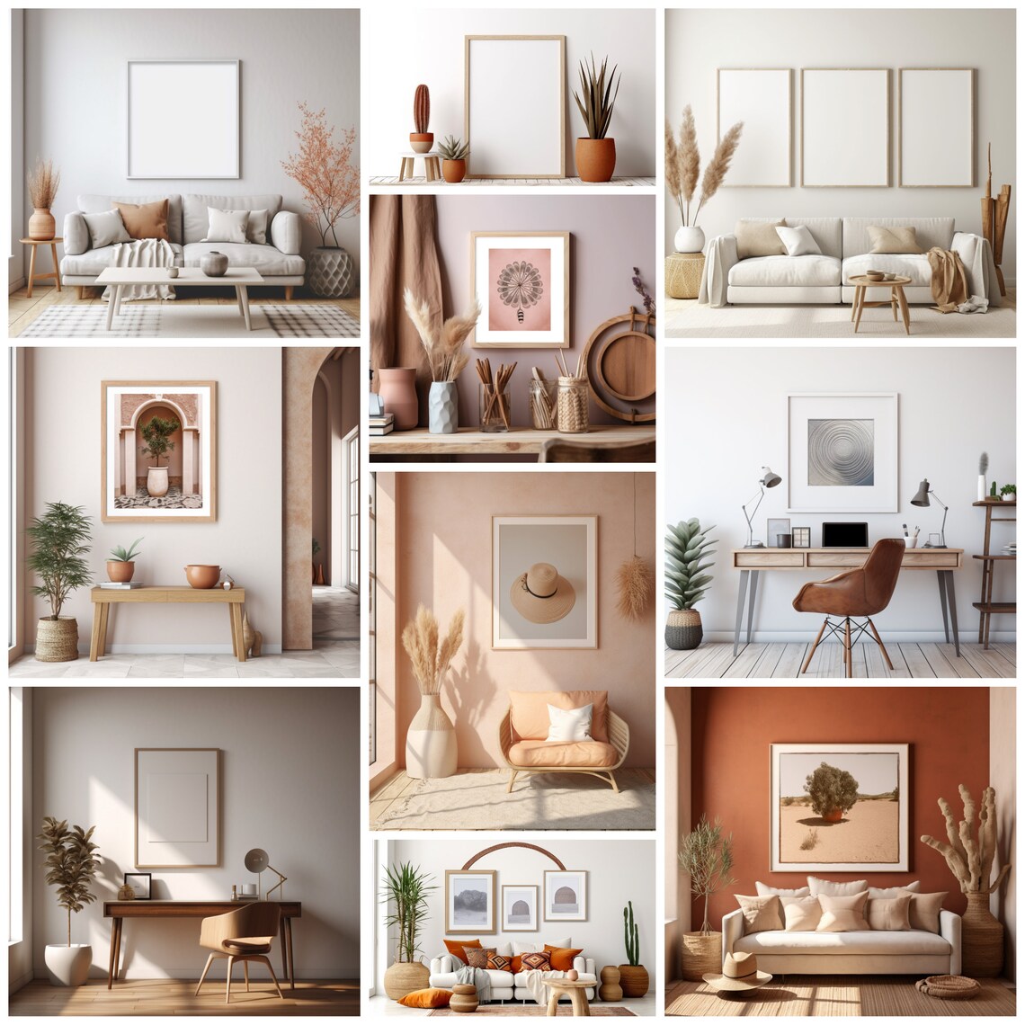 50 Boho Interior Mockups Frame Mock up Bundle Mock up Photograph Styled ...