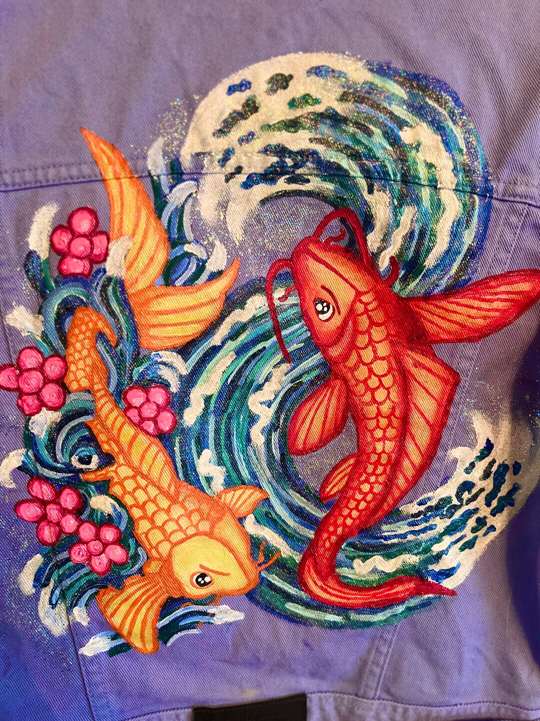 Koi Fish Periwinkle Jacket - Etsy
