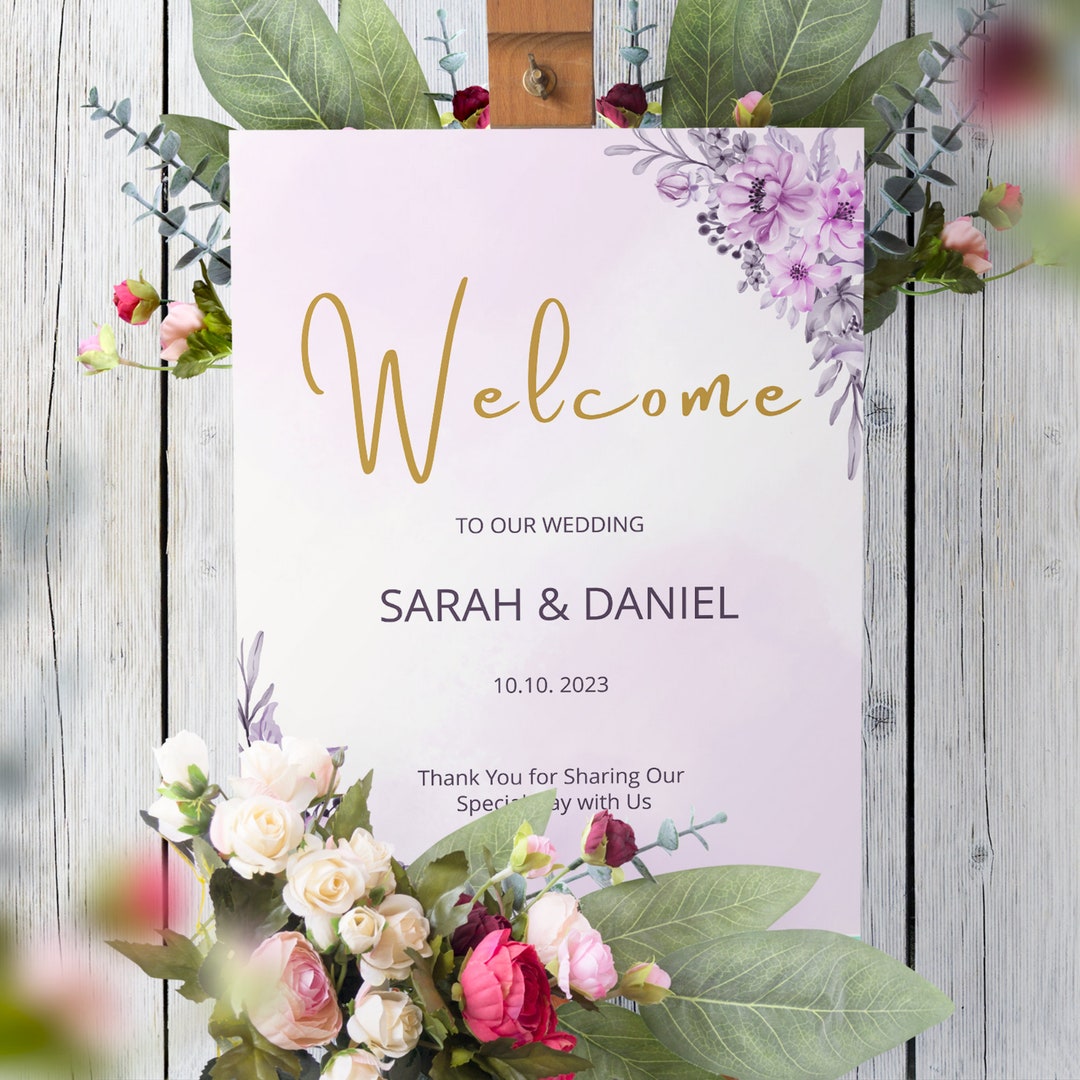 LILAC Welcome Sign Template With Light Purple - Etsy