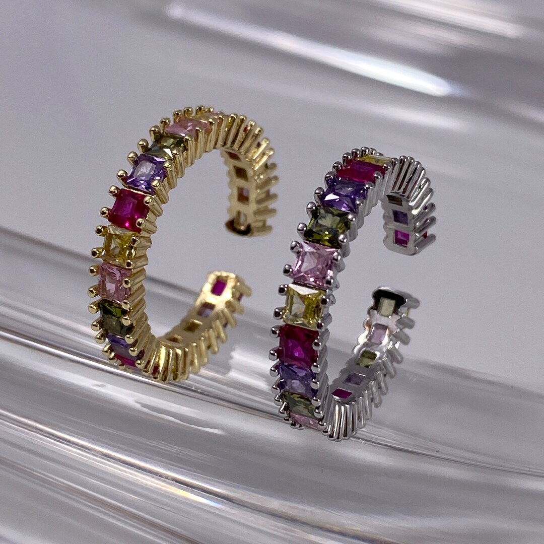 Rainbow Crystal Ring , Multi Gemstone Ring , Pandora Charms and Ring ...
