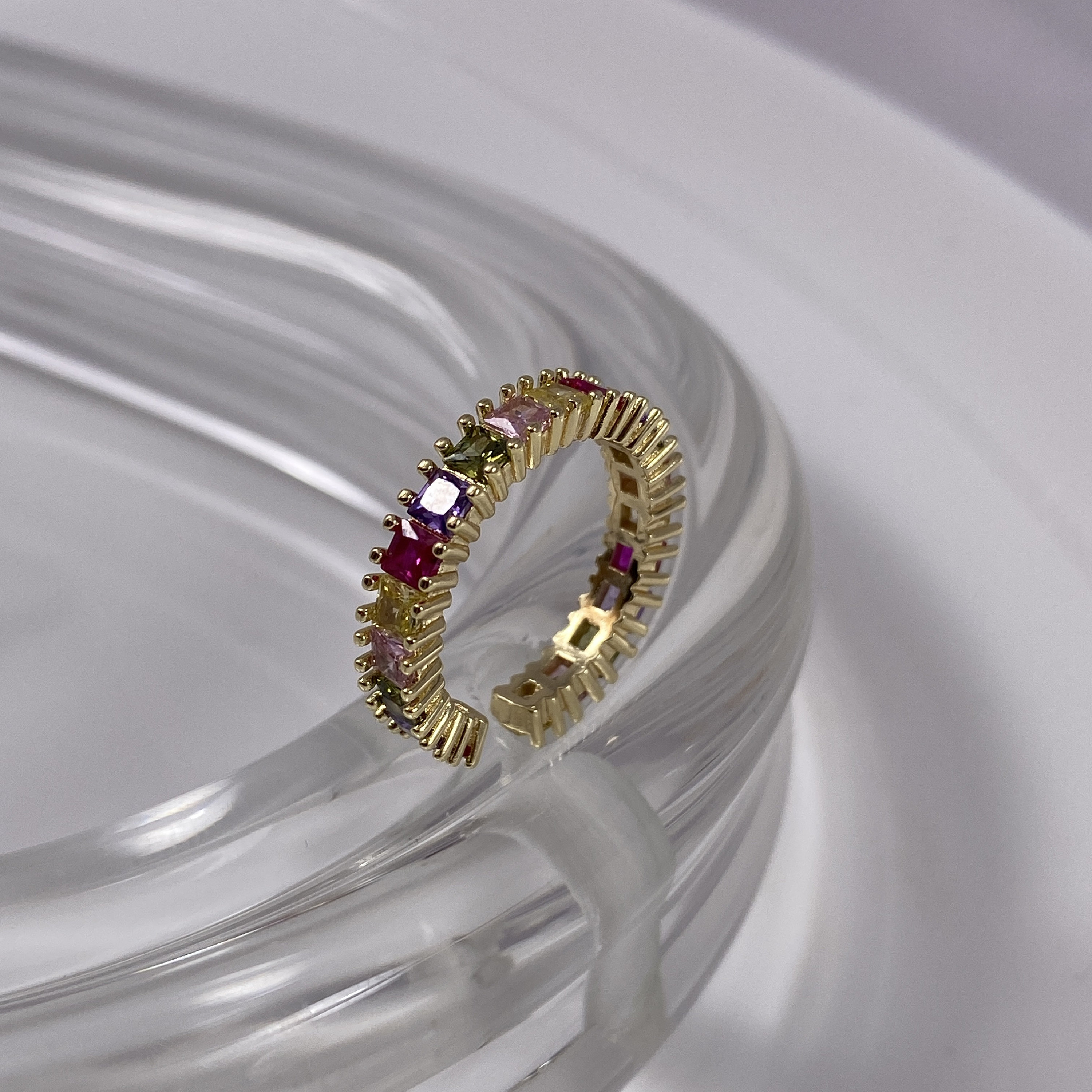 Rainbow Crystal Ring , Multi Gemstone Ring , Pandora Charms and Ring ...