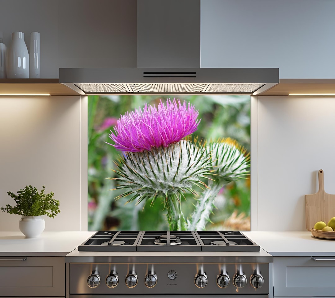 Quality 6mm Toughened Glass Kitchen Splashback Panel - Flower of ...