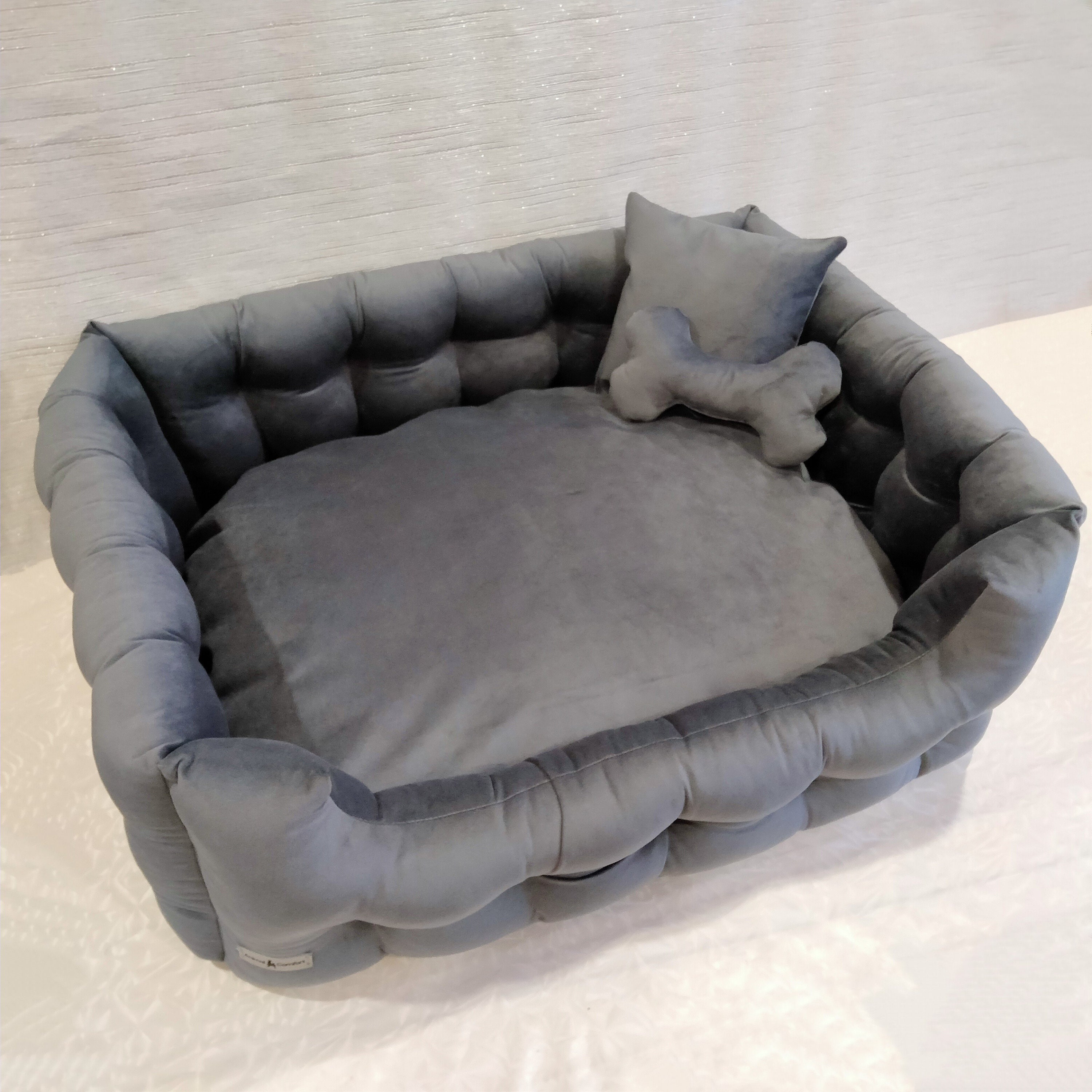 Pet Bed, Comfortable Dog Bed, Velour Pet Bed, Large Dog Bed, Pet Bed ...
