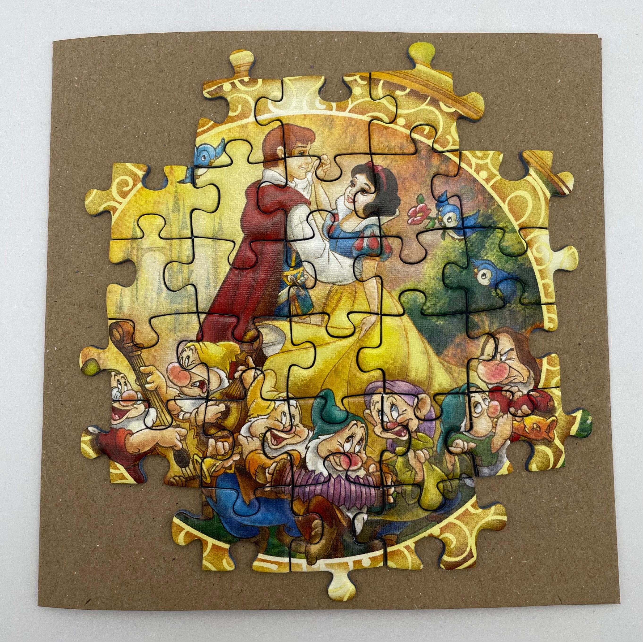 Disney Snow White Jigsaw Puzzle Card Handmade Greeting Card Unique ...