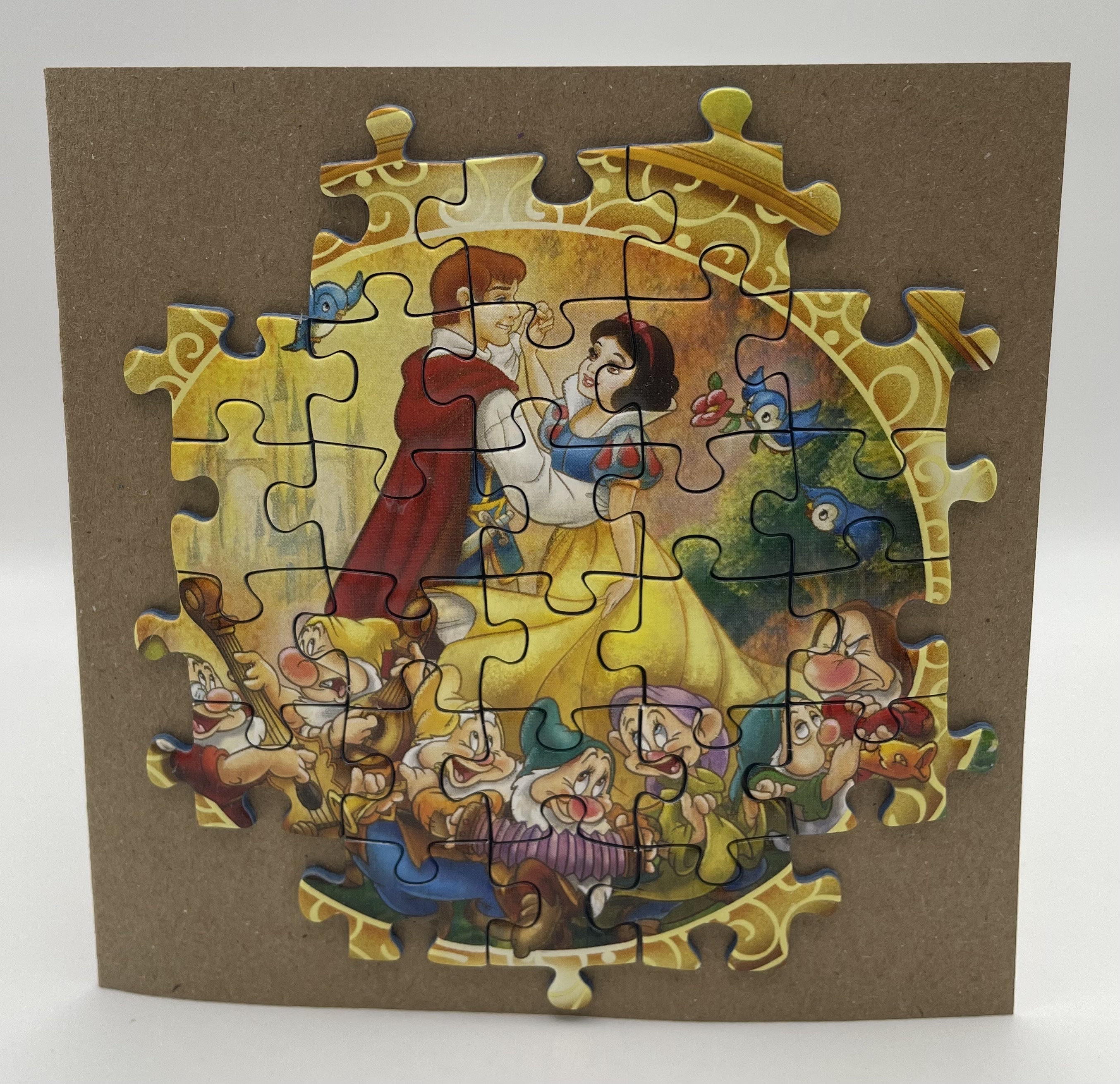 Disney Snow White Jigsaw Puzzle Card Handmade Greeting Card Unique ...