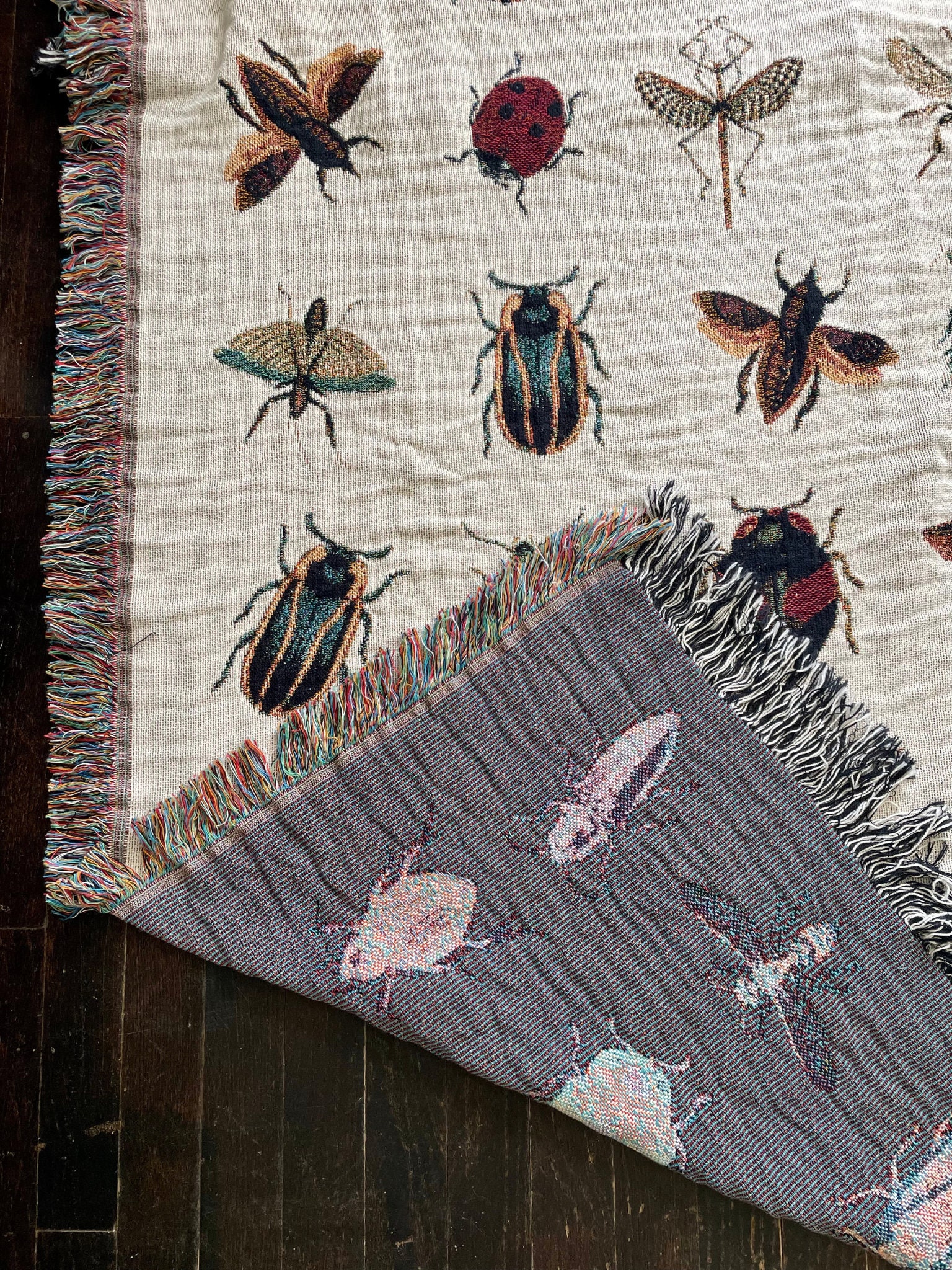 Bug Throw Blankets, Insect Pattern Blanket, Beetle Woven Throw Blanket ...