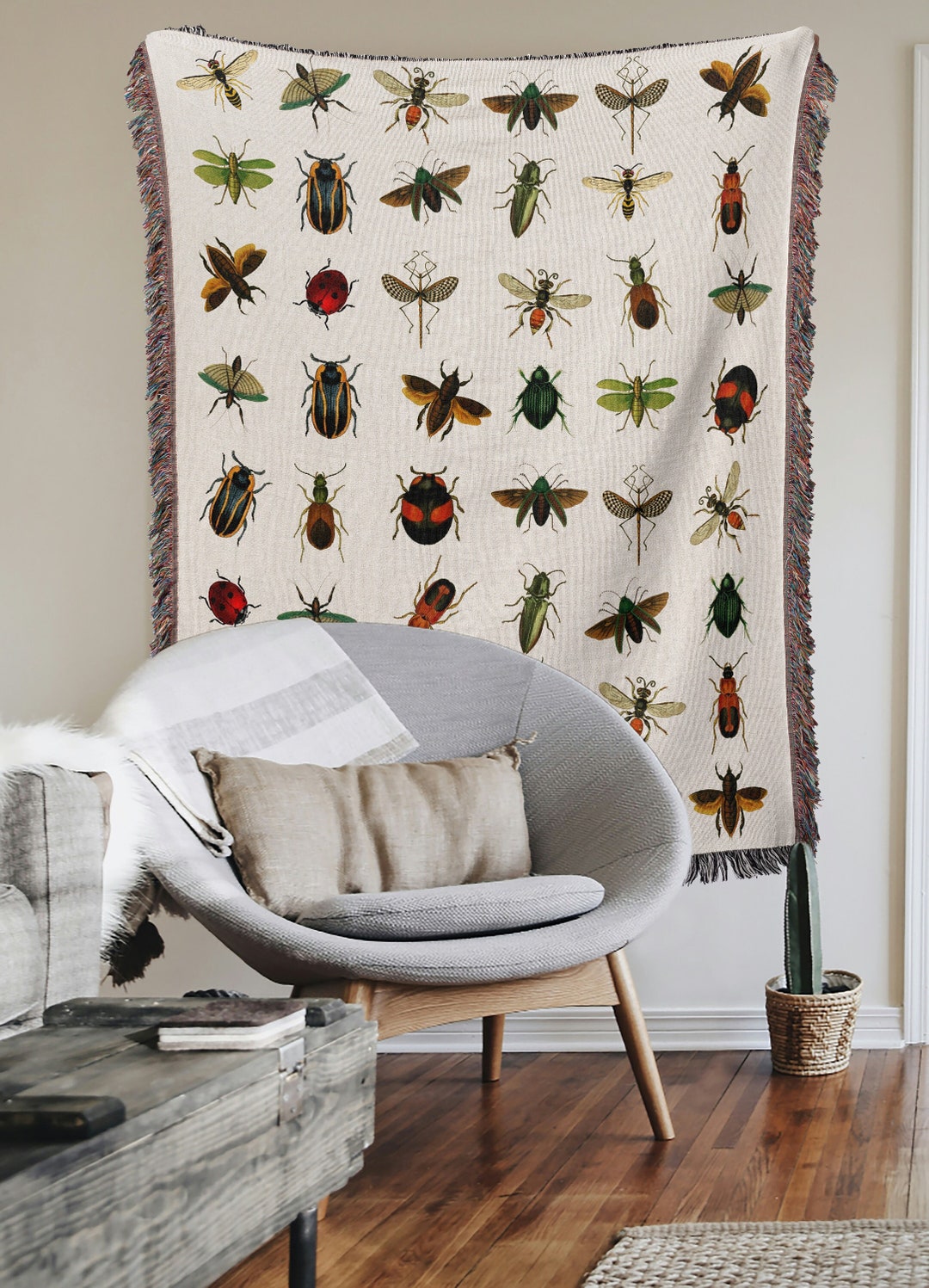 Bug Throw Blankets, Insect Pattern Blanket, Beetle Woven Throw Blanket ...