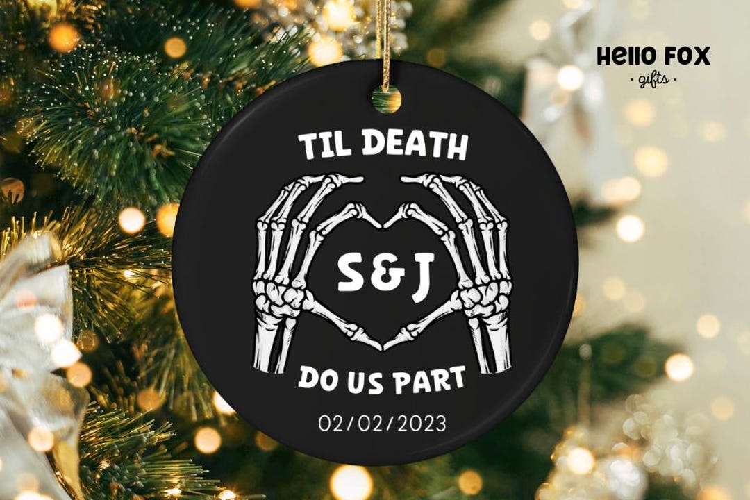 Personalized Skeleton Couple Anniversary Ornament, Ceramic Til Death ...