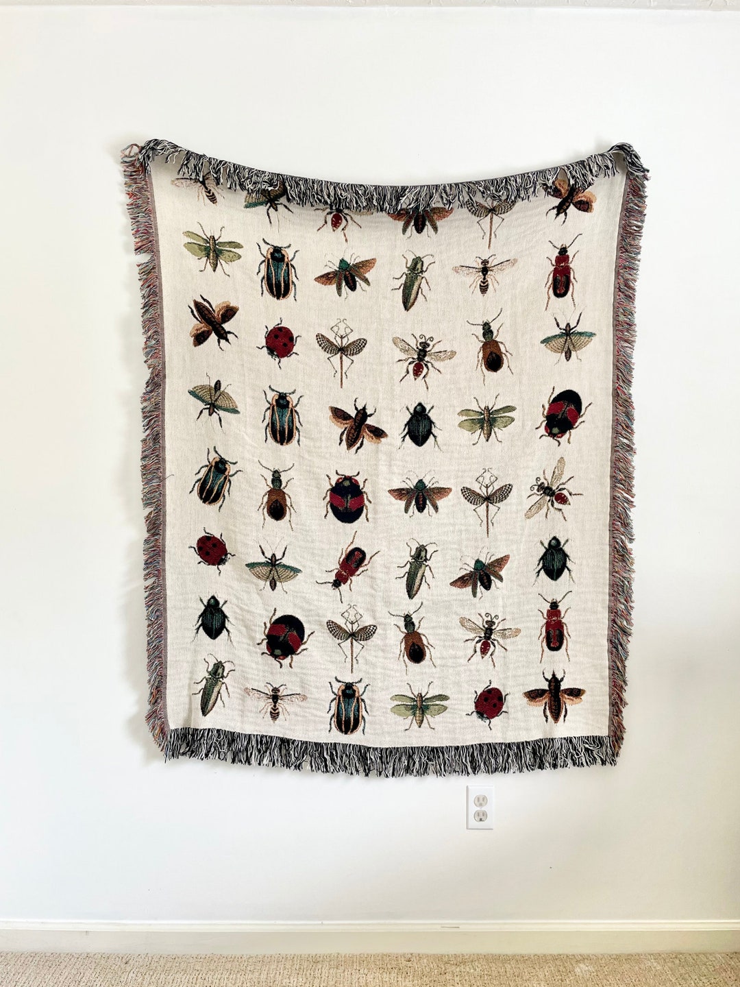 Bug Throw Blankets, Insect Pattern Blanket, Beetle Woven Throw Blanket ...