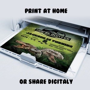 Jurassic Park Digital Invitation Card Birthday Invitation Templates ...