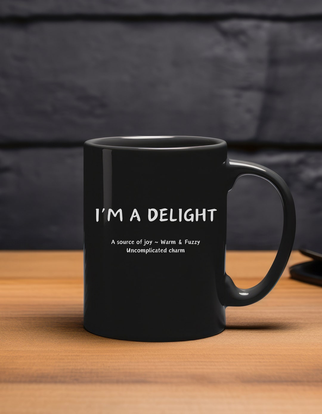 I'm a Delight Black Mug, Sarcasm Coffee Cup, Funny Irony Mug, Gift for ...