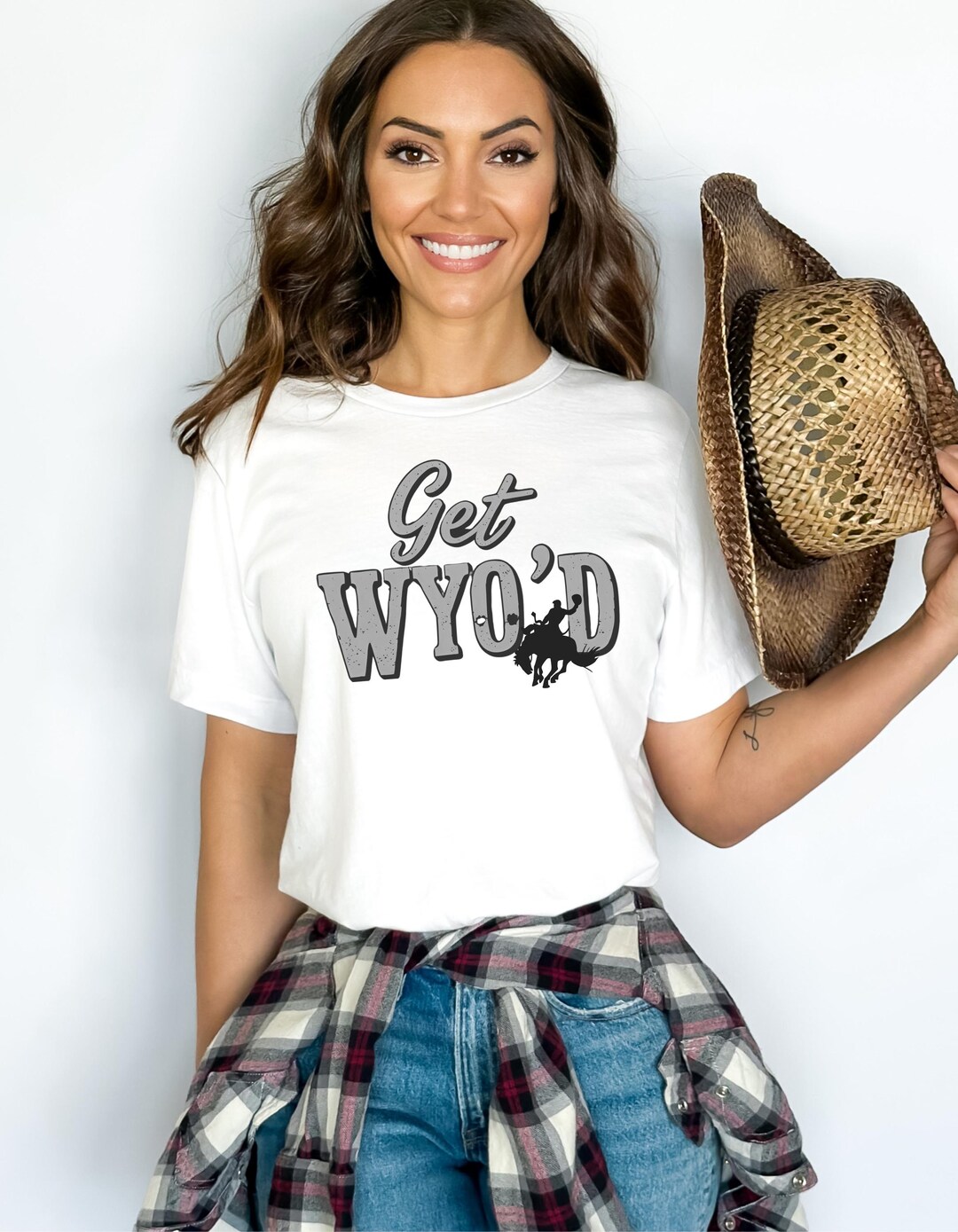 Cute Wyoming Slogan Shirt, Get WYO'D Rodeo Shirt, Bucking Horse Shirt ...