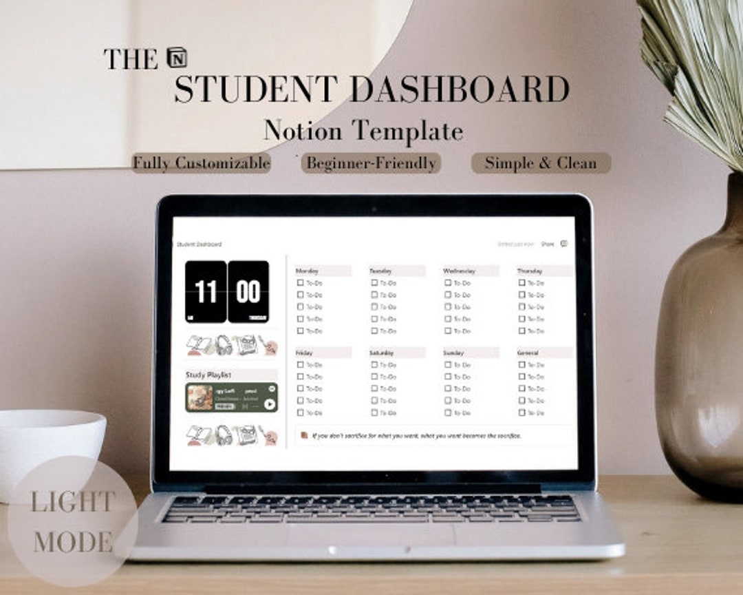 The Student Dashboard | Academic Dashboard | Notion Template | Digital ...