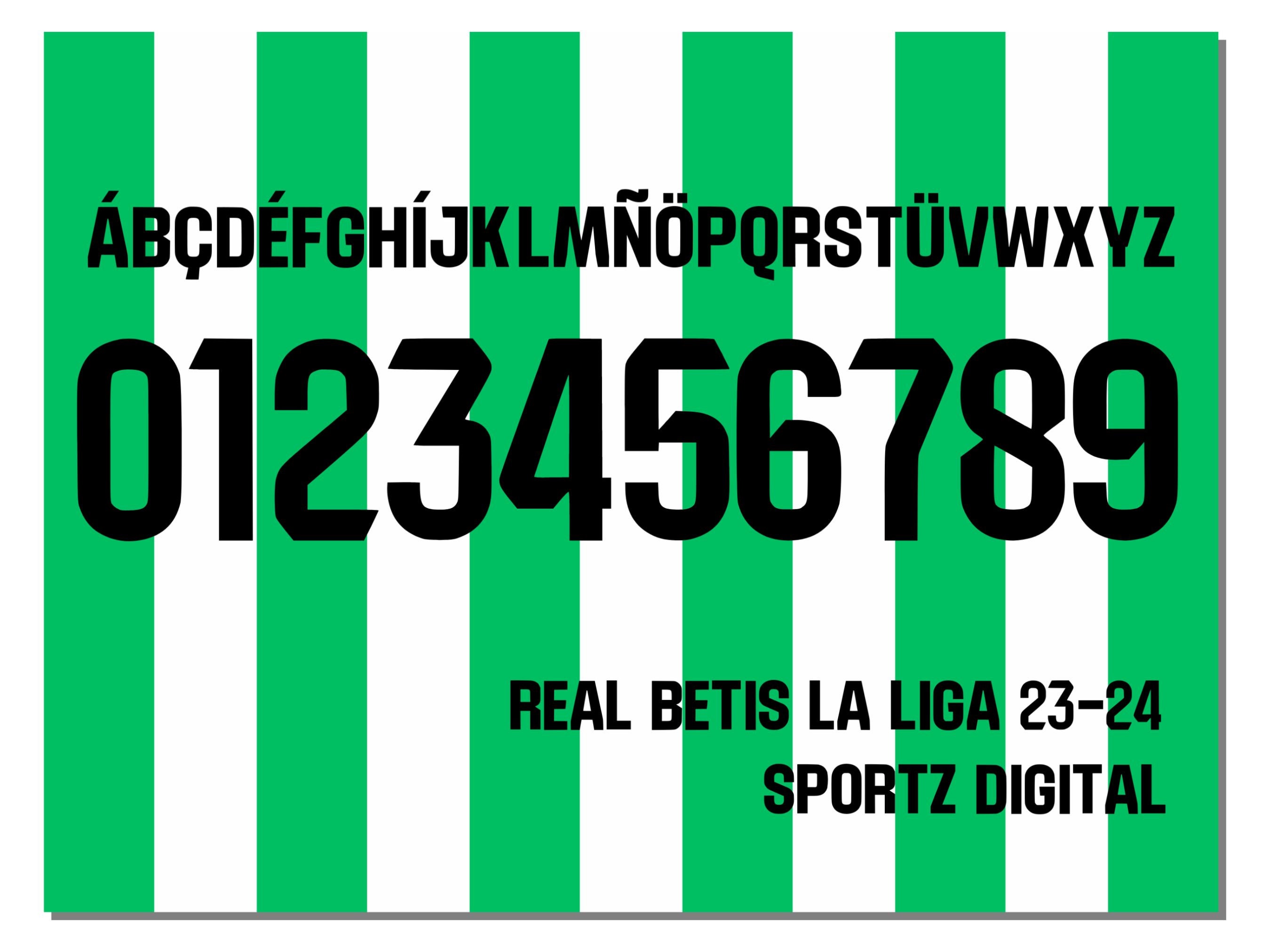 Font Vector Jersey Real Betis 2023/2024 Font SVG, PDF, TTF / Cutting ...