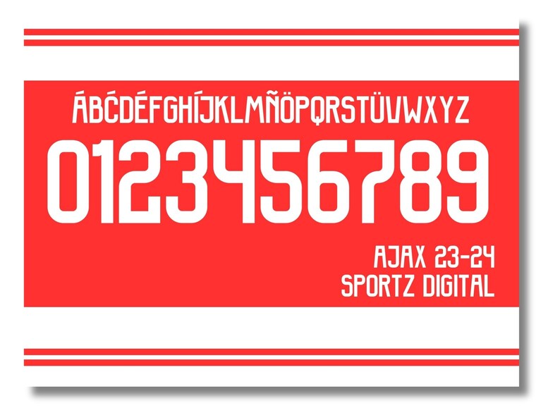 Font Vector Jersey Ajax 2023/2024 Font SVG, PDF, TTF / Cutting Kit ...