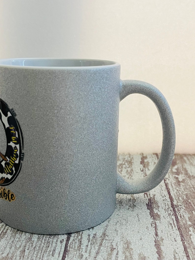 Coffee Mugs 110z Silver Glitter God Can Do - Etsy