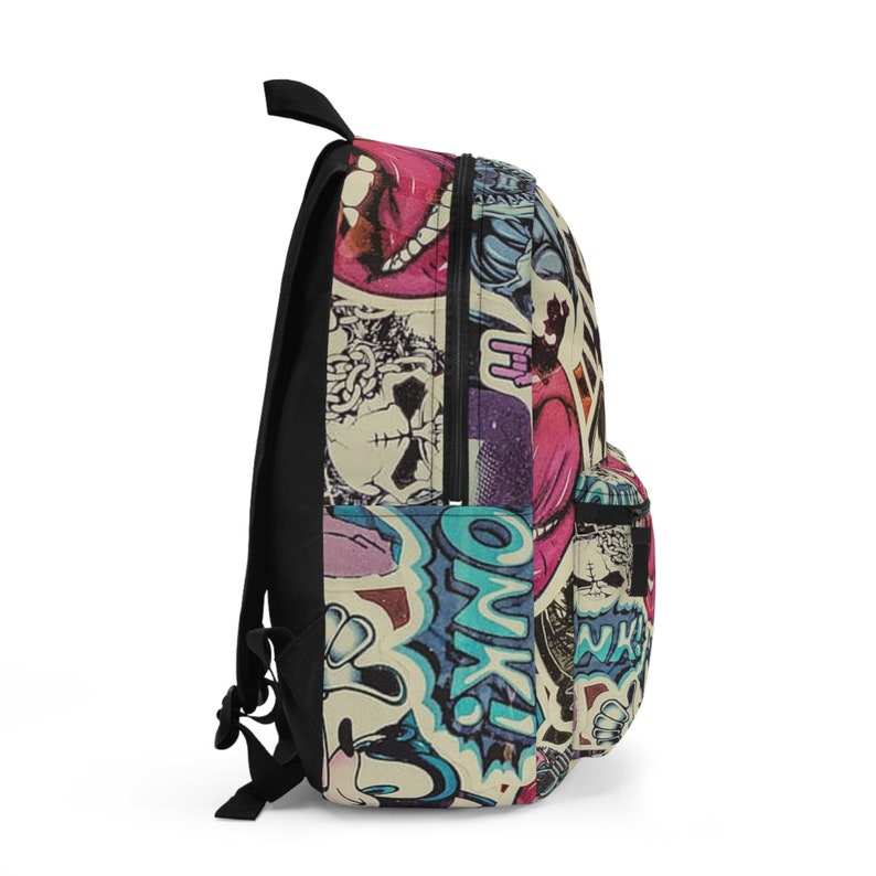 1980s Style Vintage Backpack, Retro Punk Rock Bag, Classic School Bag ...