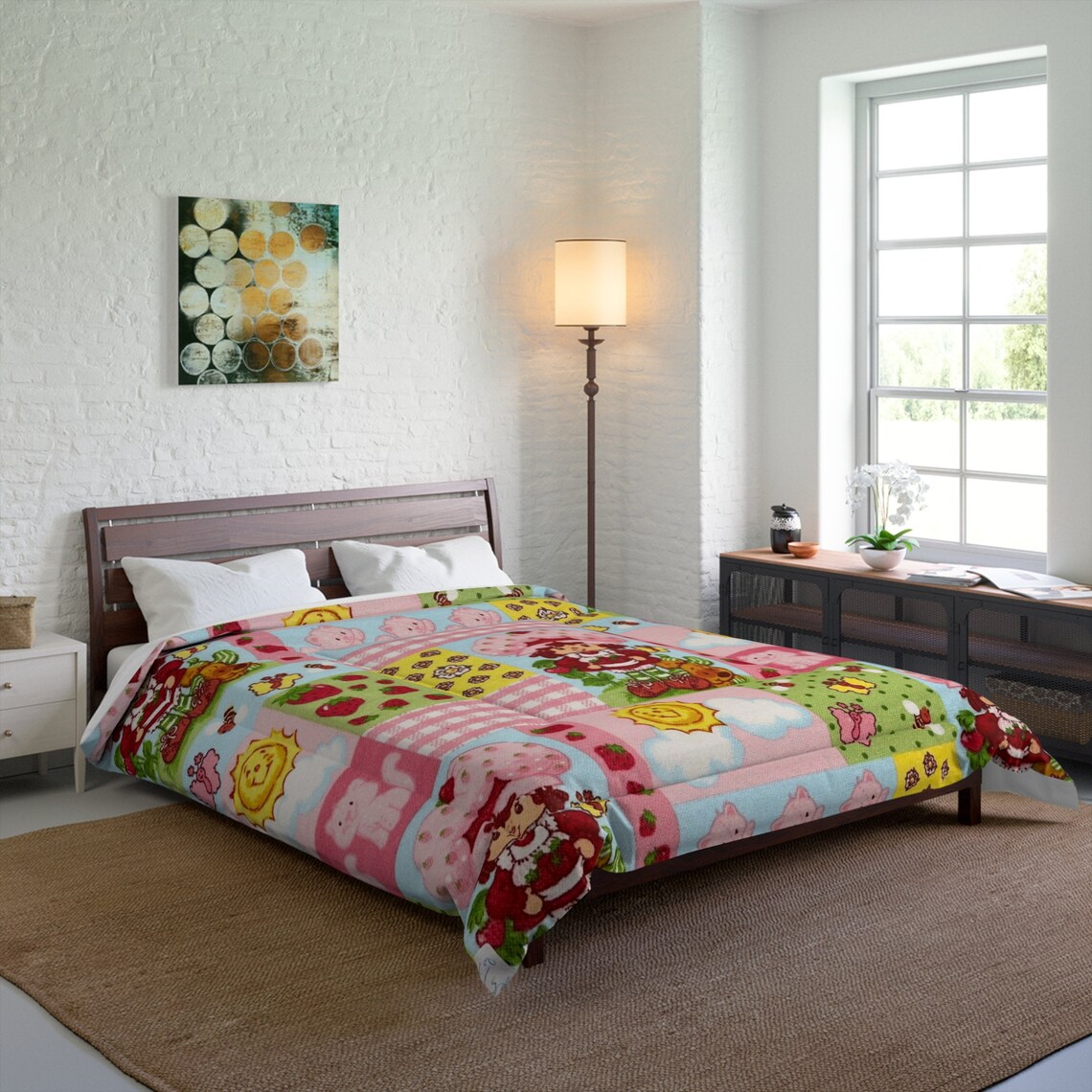 Retro Strawberry Shortcake Comforter , Cute and Cozy Throw, Warm ...