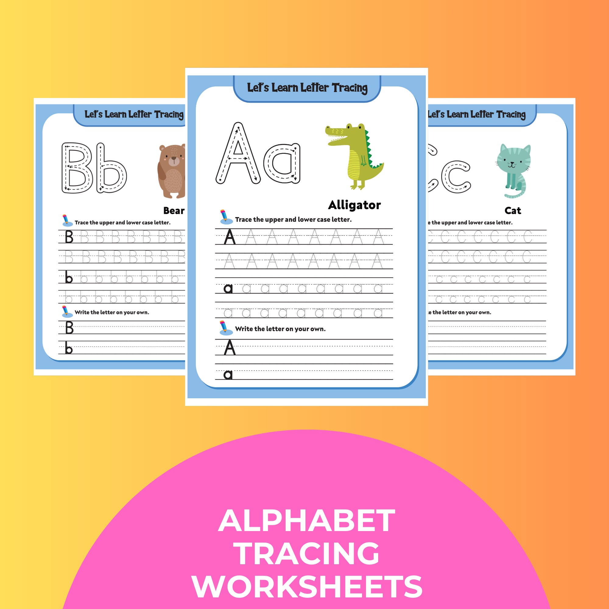 Printable Alphabet Homeschool Worksheets or Kindergarten Colour ...