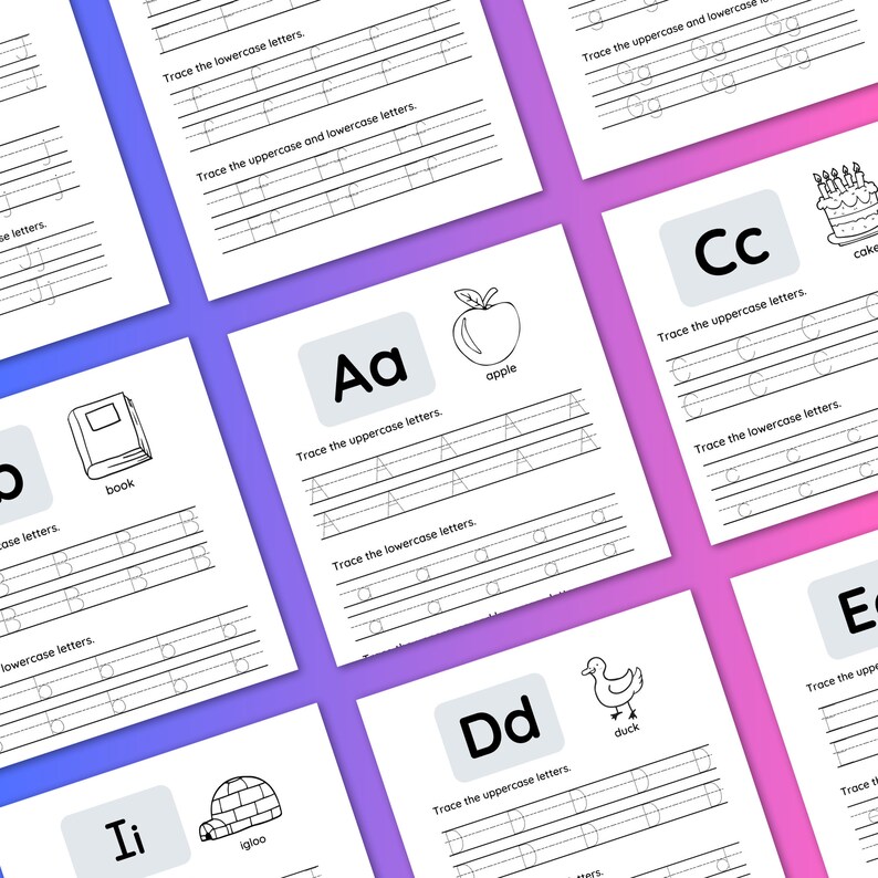 Printable Alphabet Homeschool Worksheets or Kindergarten Workbook ...