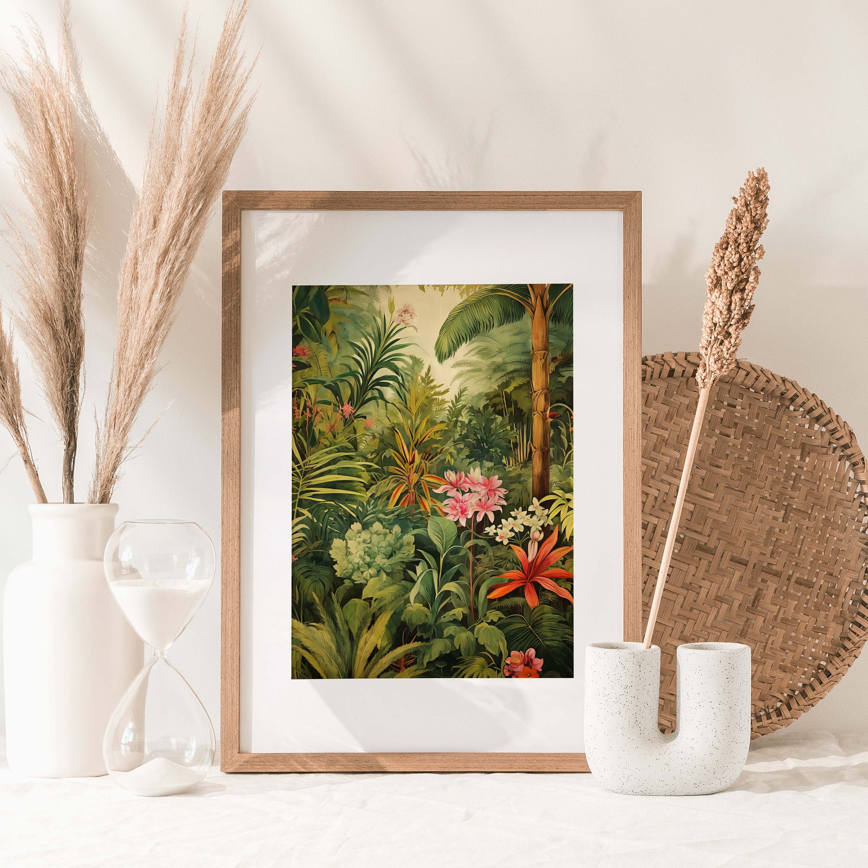 Vintage Jungle Watercolor Print Antique Forest Wall Art - Etsy