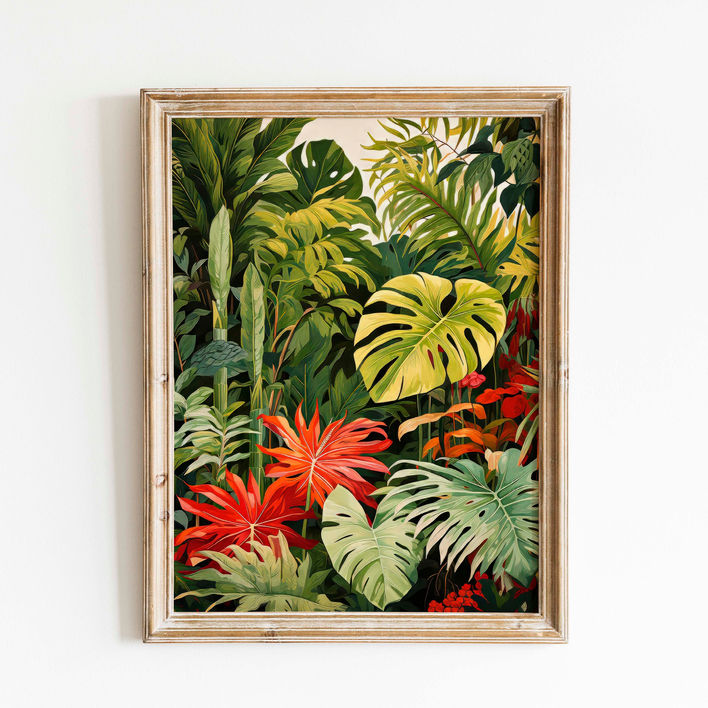 Vintage Jungle Watercolor Print, Antique Forest Wall Art, Historic ...